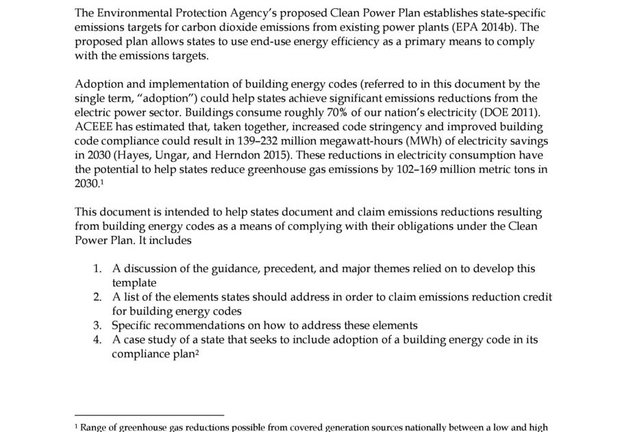 Navigating the Clean Power Plan: A Template for Including Building ...