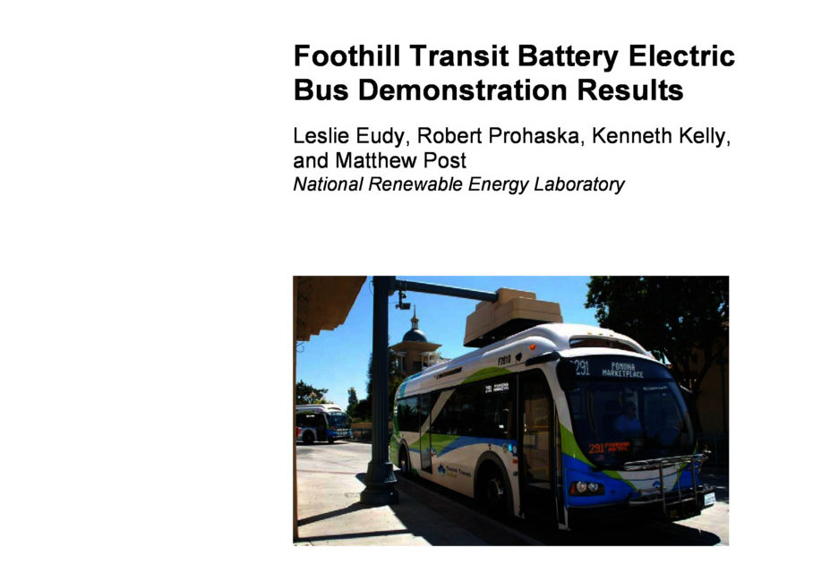 Foothill Transit Battery Electric Bus Demonstration Results ...