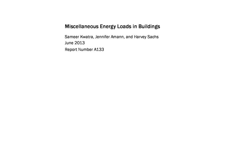 Miscellaneous Energy Loads in Buildings - Copenhagen Centre on Energy ...