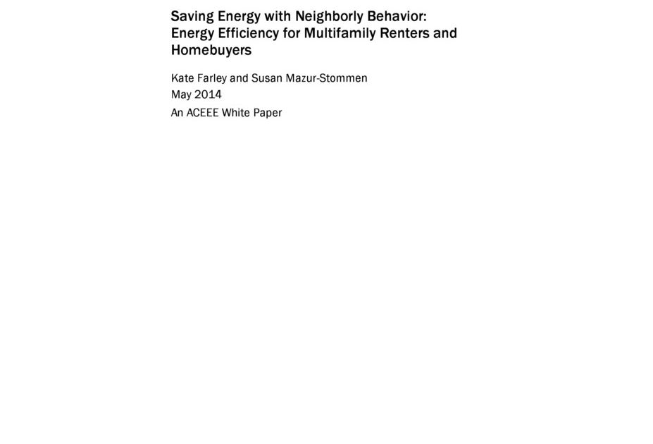 Saving Energy with Neighborly Behavior: Energy Efficiency for ...
