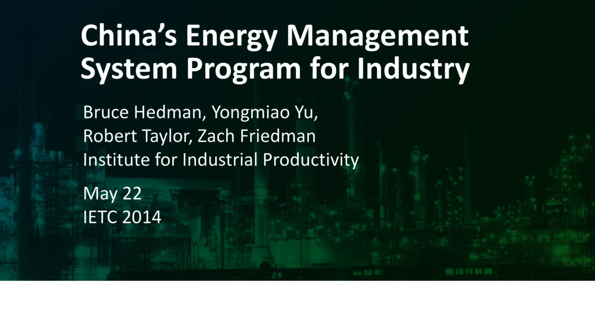 China’s Energy Management System Program for Industry - Copenhagen ...