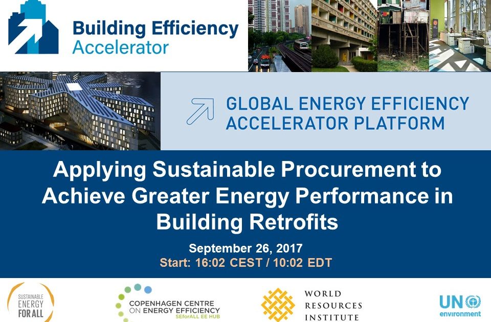 Applying Sustainable Procurement to Achieve Greater Energy Performance ...