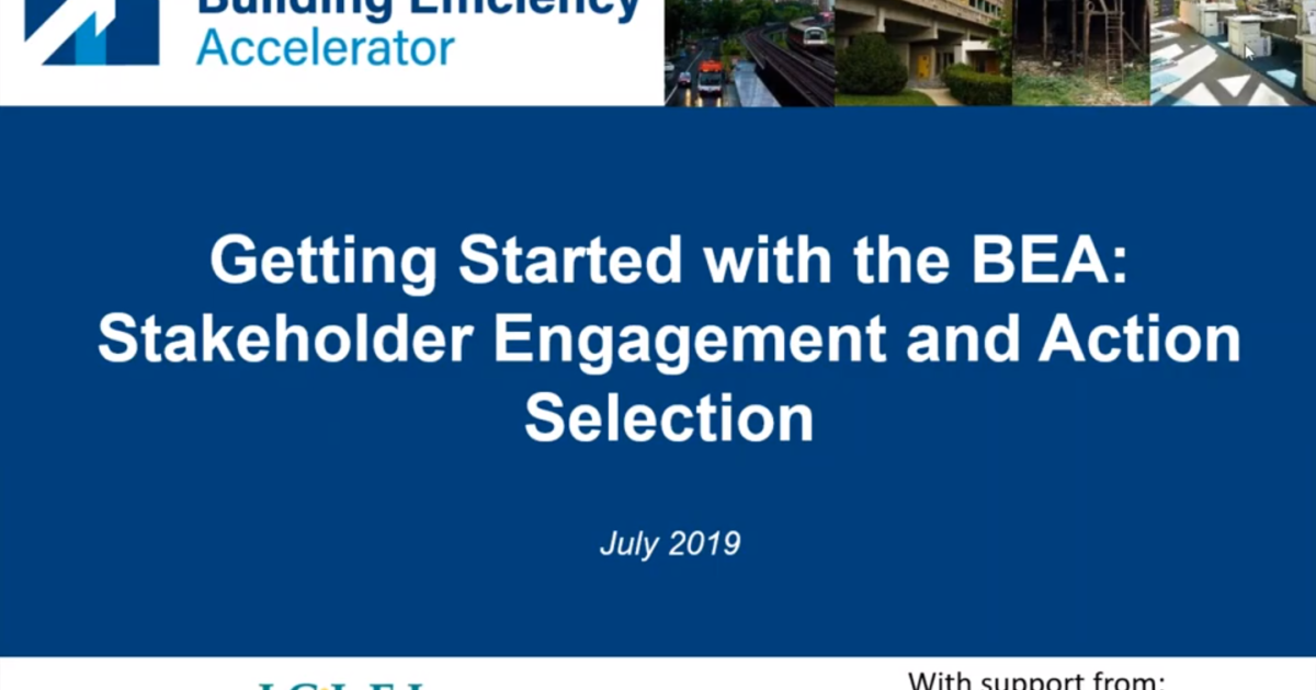 Getting Started with the BEA: Stakeholder Engagement and Action ...