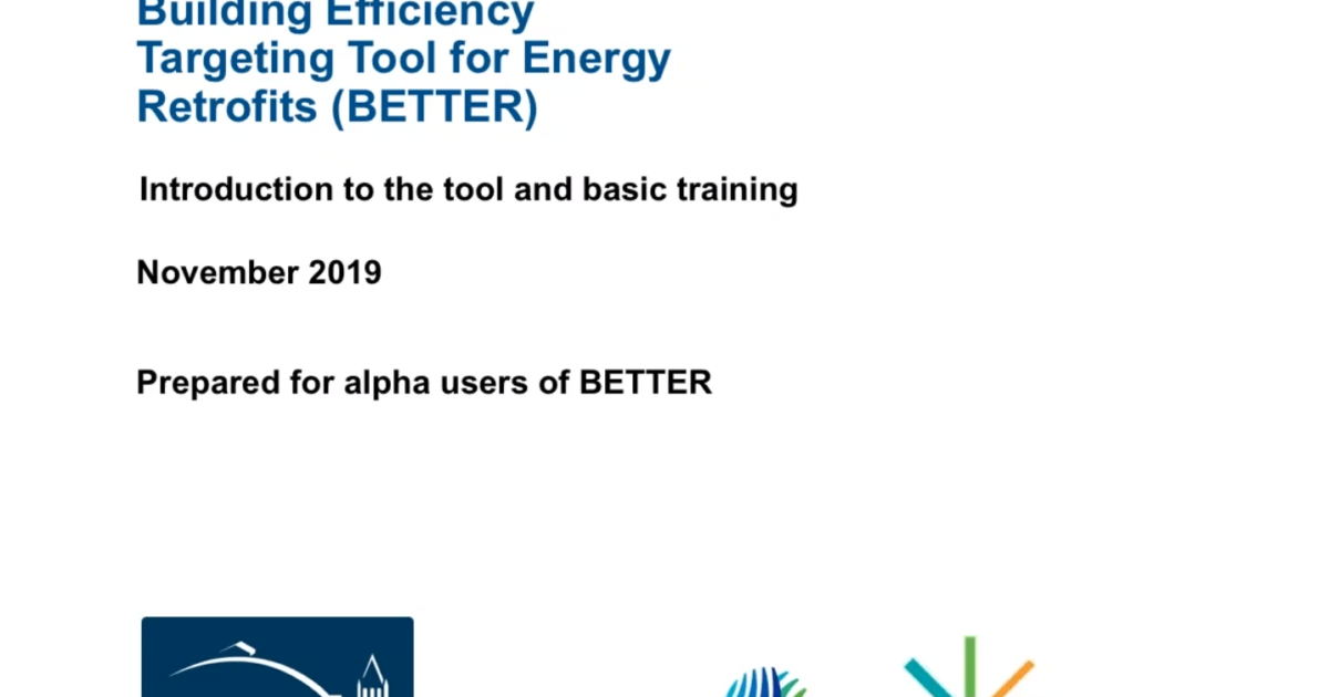 Introduction to the Building Efficiency Targeting Tool for Energy ...